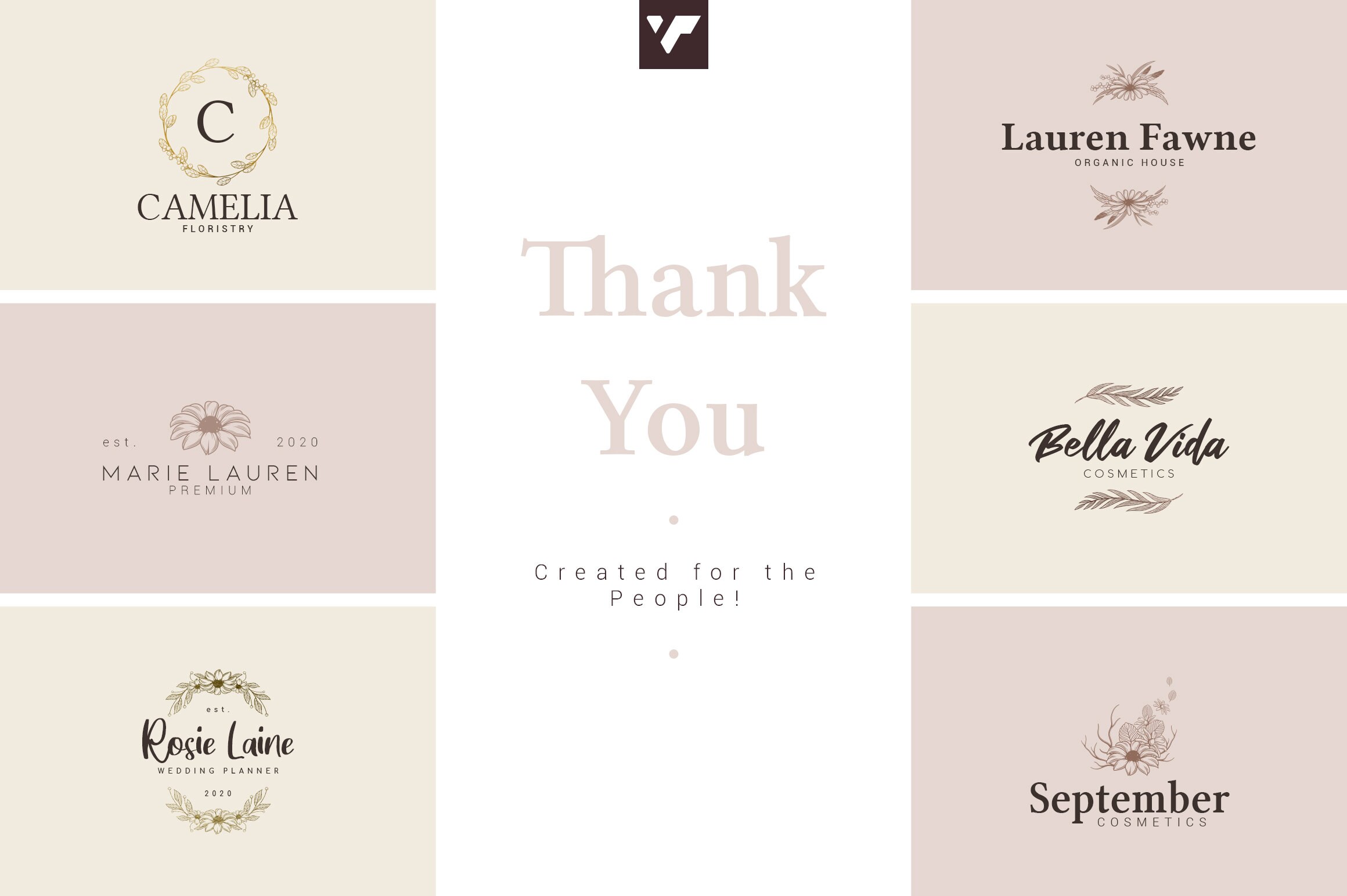 12 Floral Logo Templates - Ai & PS - Etsy