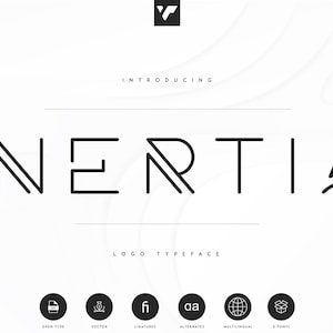Inertia - Logo Typeface | 5 Weights - Etsy