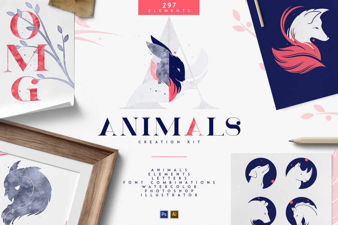 Animals - Creation Kit | AI and PS - Etsy