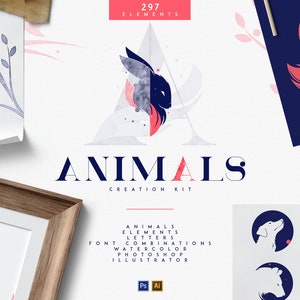 Animals - Creation Kit | AI and PS - Etsy