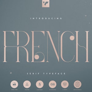 French Typeface - 4 Fonts - Etsy