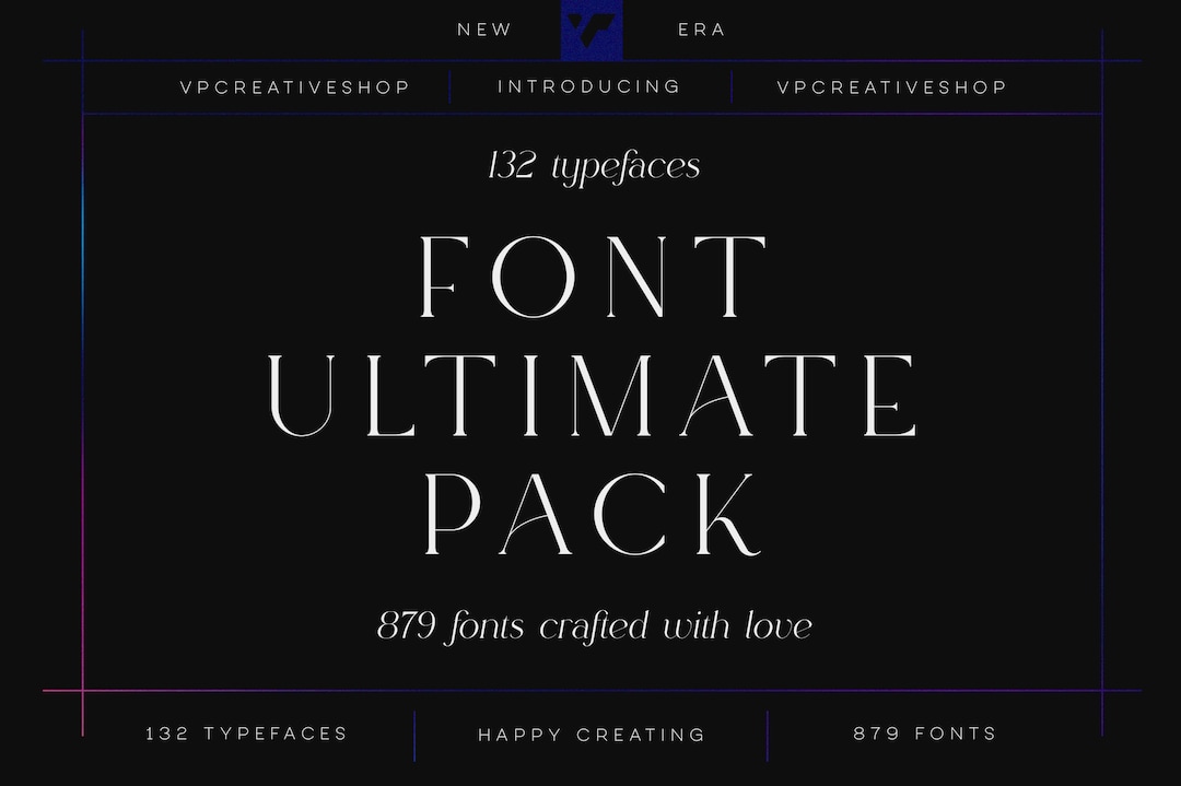 Font Ultimate Pack - 879 Fonts | Procreate Font, Canva Font, Retro Font, Logo Font, Boho Font ...