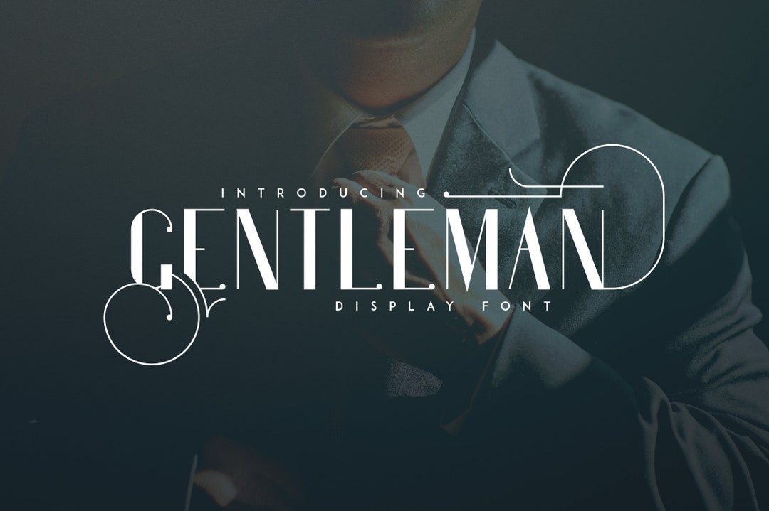 Gentleman Display Font, Elegant Logo Templates - Etsy