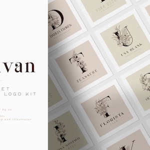 Sylvan Floral Logos - Fonts Included - Etsy