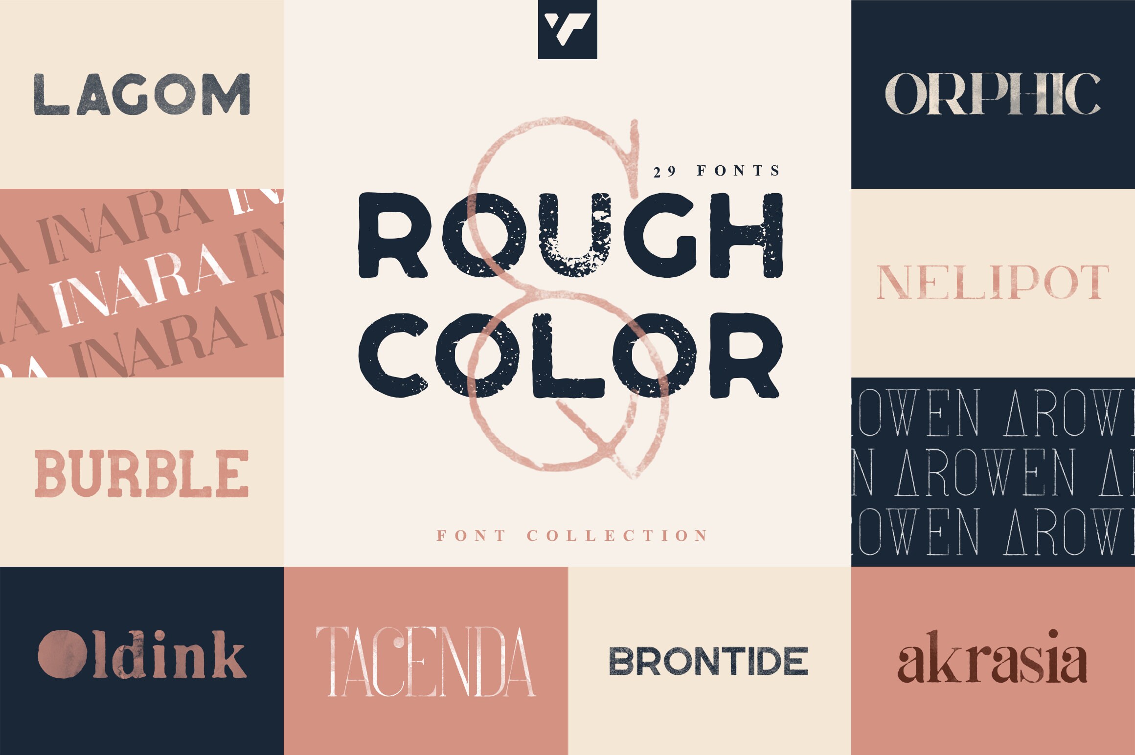 Rough & Color Font Collection - Etsy