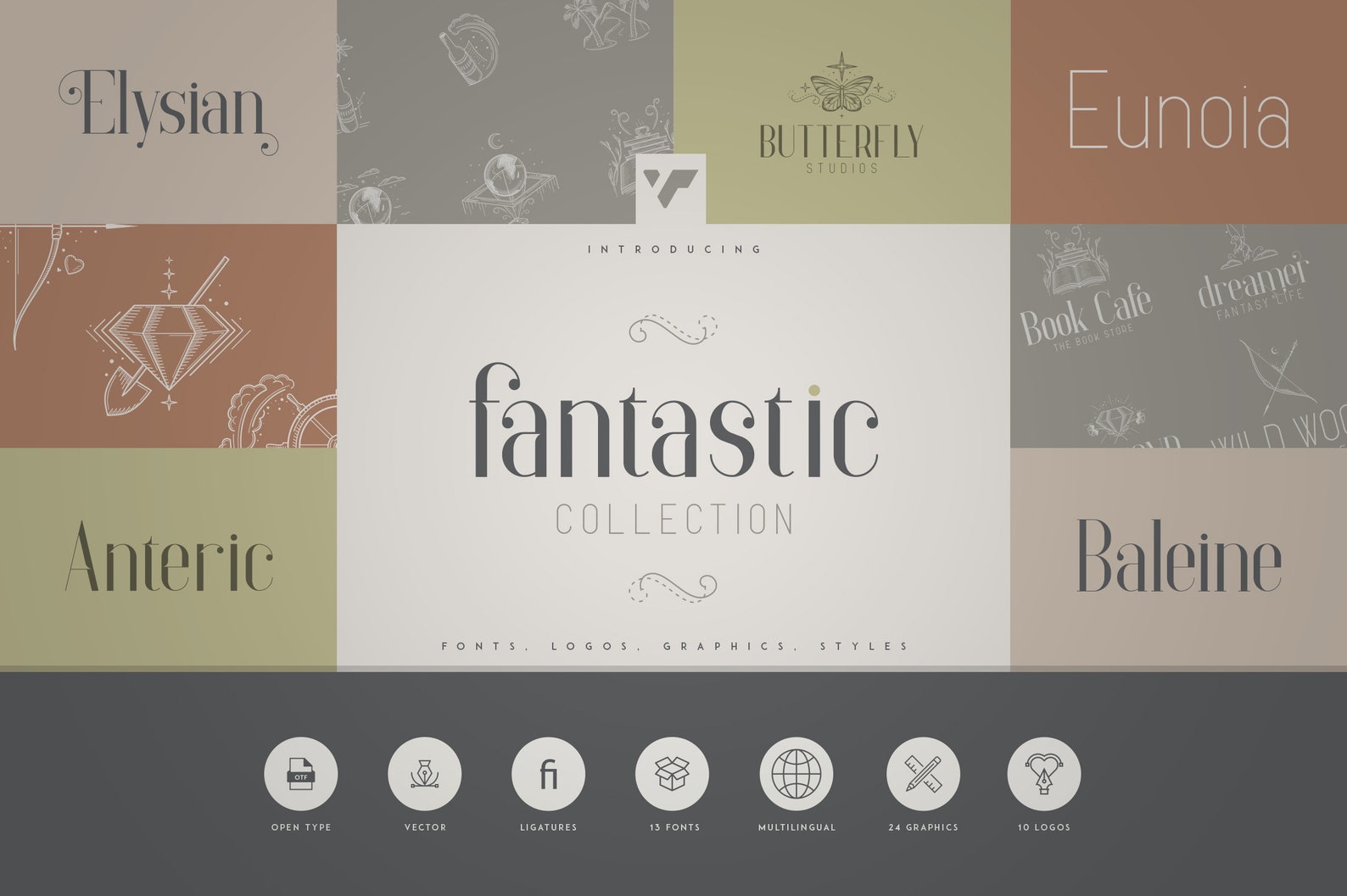 Fantastic Collection Fonts Logos - Etsy