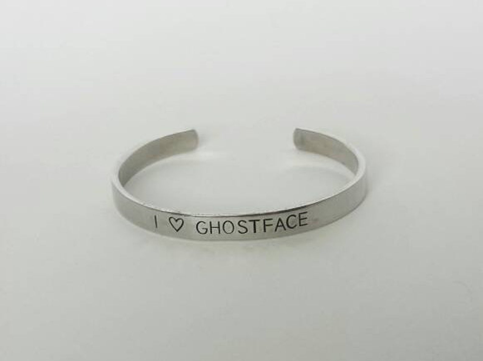 Ghostface Scream Jewelry Handstamped Bracelet Halloween - Etsy
