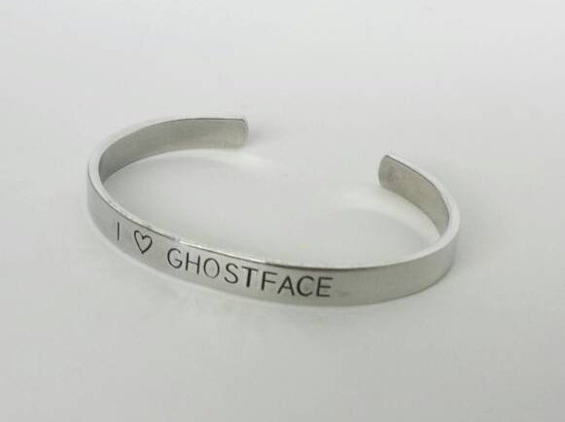 Ghostface Scream Jewelry Handstamped Bracelet Halloween | Etsy