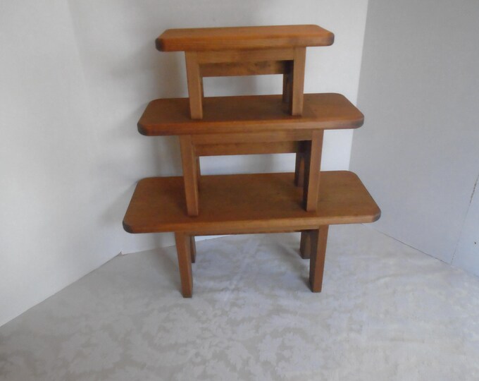 Three Risers, Wood Risers, Vintage Wood Risers - Etsy