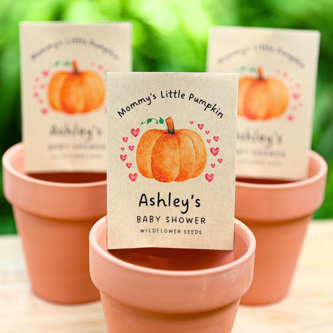 Fall Baby Shower Favors Autumn Seed Packets Pumpkin Plantable Rustic - Etsy