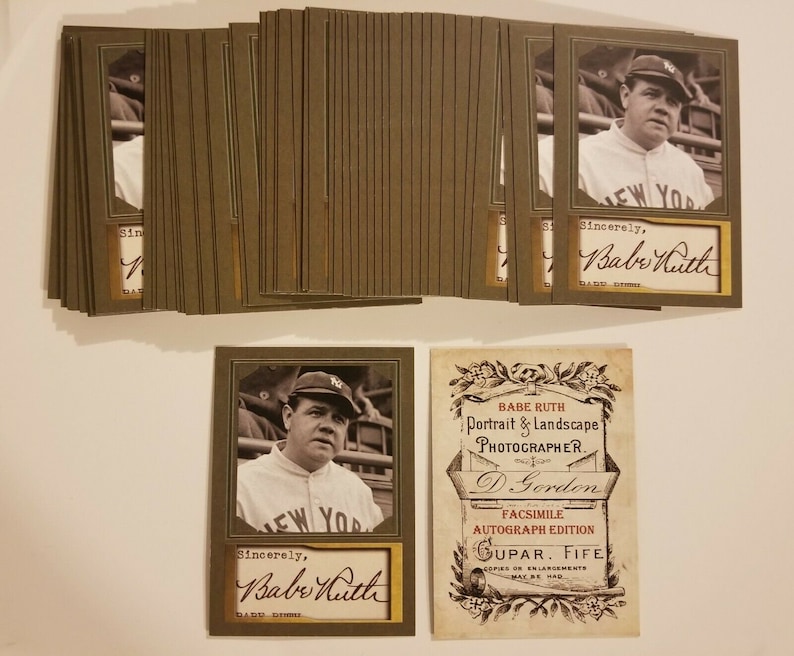 BABE RUTH Photography Studio Facsimile Autograph Custom ACEO Cards - Etsy