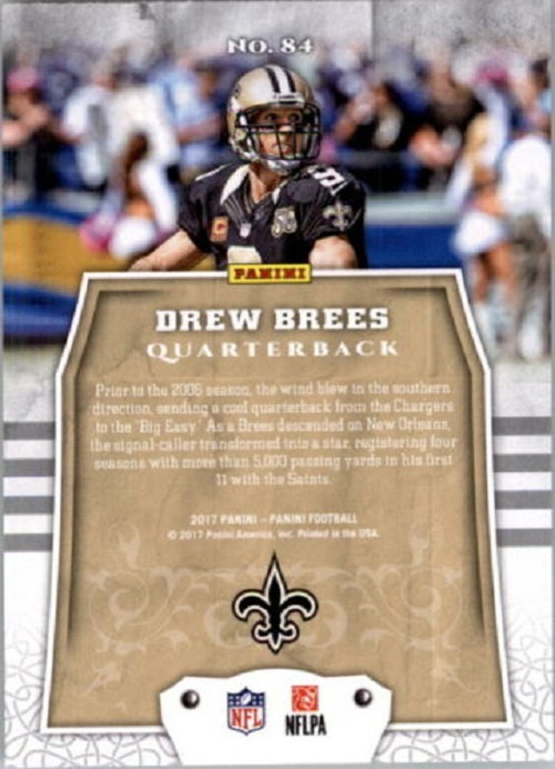 Panini Football Card #84 Drew Brees - Etsy