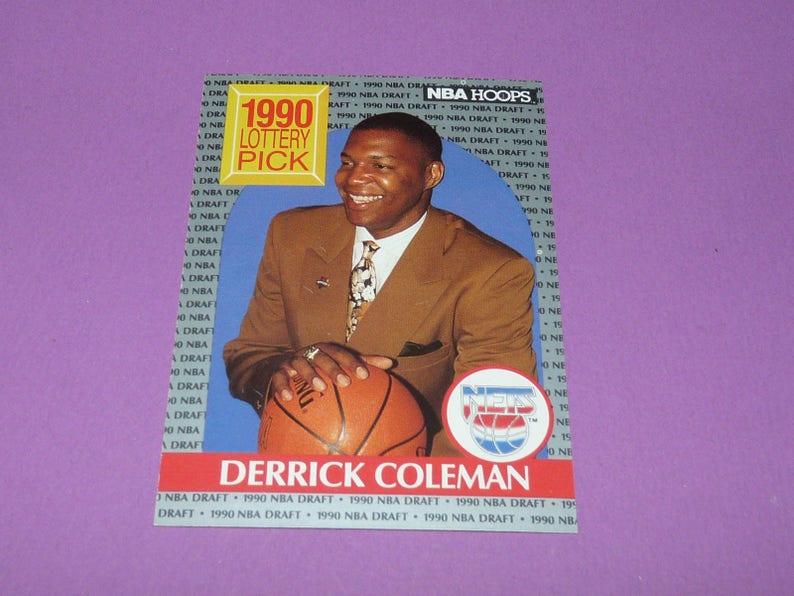1990 Hoops Basketball - Derrick Coleman - Rookie Card - Card # 390 - Etsy