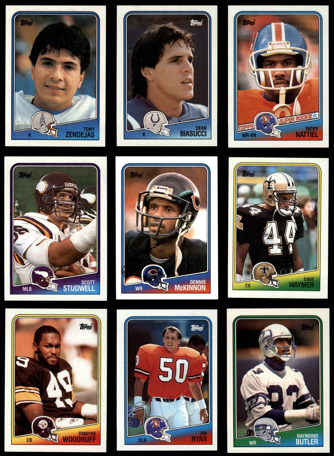 1988 Topps Football Complete Set 396 Cards Nm Mt W  Bo Jackson Rc - Etsy