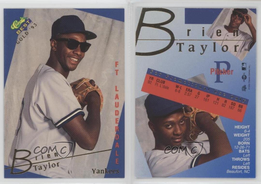 1993 Classic Best Gold Minor League Promotional Brien Taylor Baseball ...