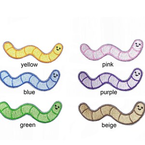 Worm Patch Iron on Sew on Embroidery Earthworm Patch Wormie Patch ...