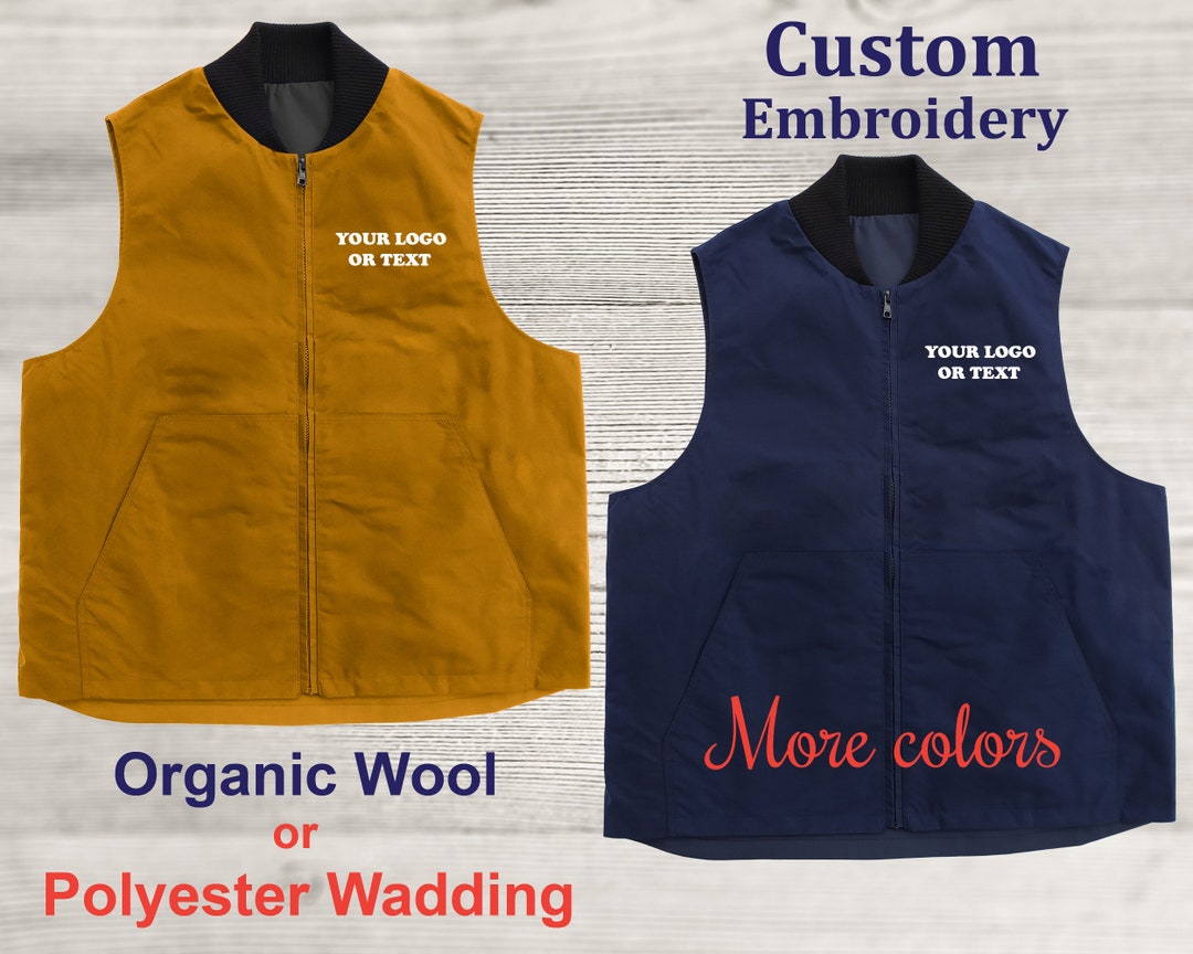 Personalized Men Vest Embroidered Vest Custom Text Name or Logo Waxed ...