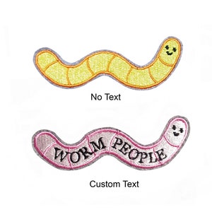 Worm Patch Iron on Sew on Embroidery Earthworm Patch Wormie Patch ...