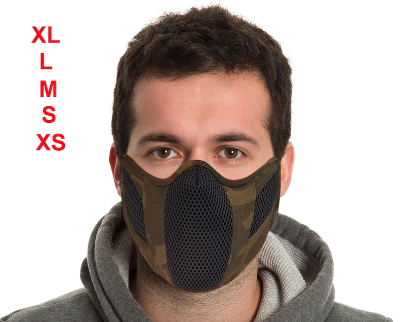 Face Mask Mortal Kombat Style With Filter Pocket Cloth Nose | Etsy