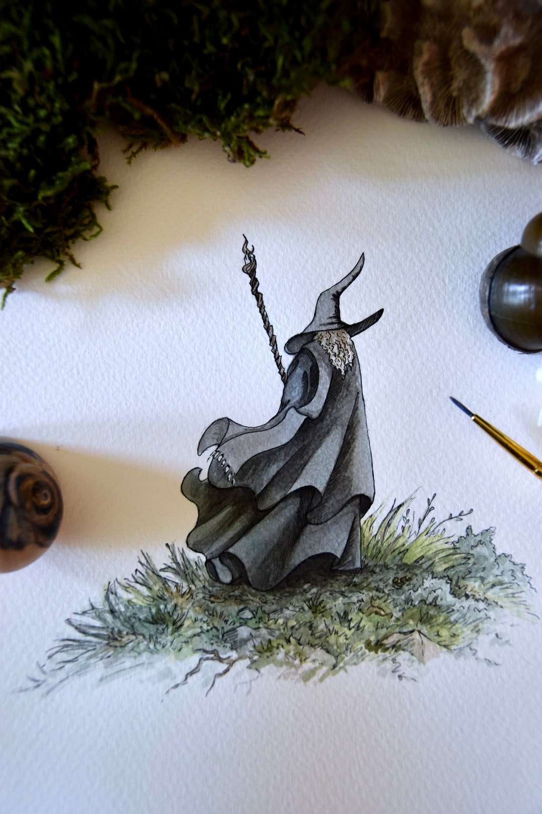 The Grey Wizard - Giclée Art Print - Hot Press Paper - Fantasy Art ...