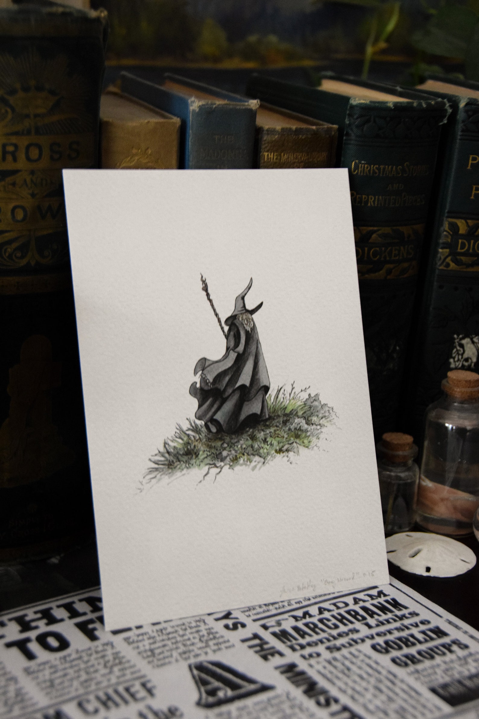 The Grey Wizard - Giclée Art Print - Hot Press Paper - Fantasy Art ...