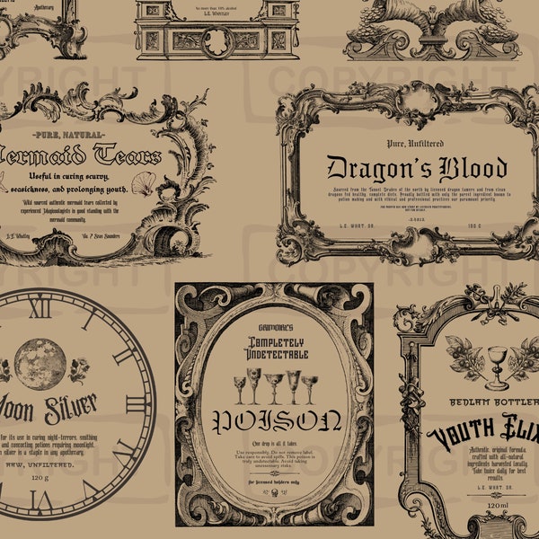 Printable Dragon Apothecary Labels - Etsy