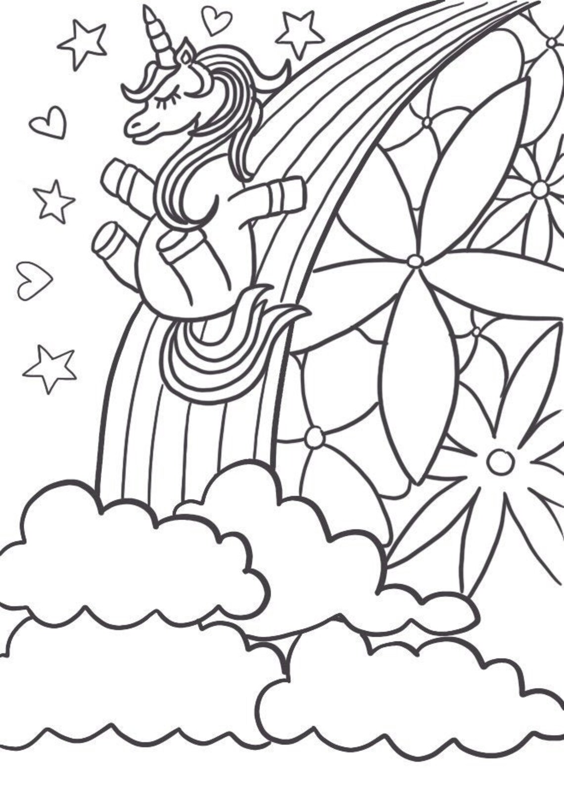 Rainbowcorn Coloring Page Digital Download | Etsy