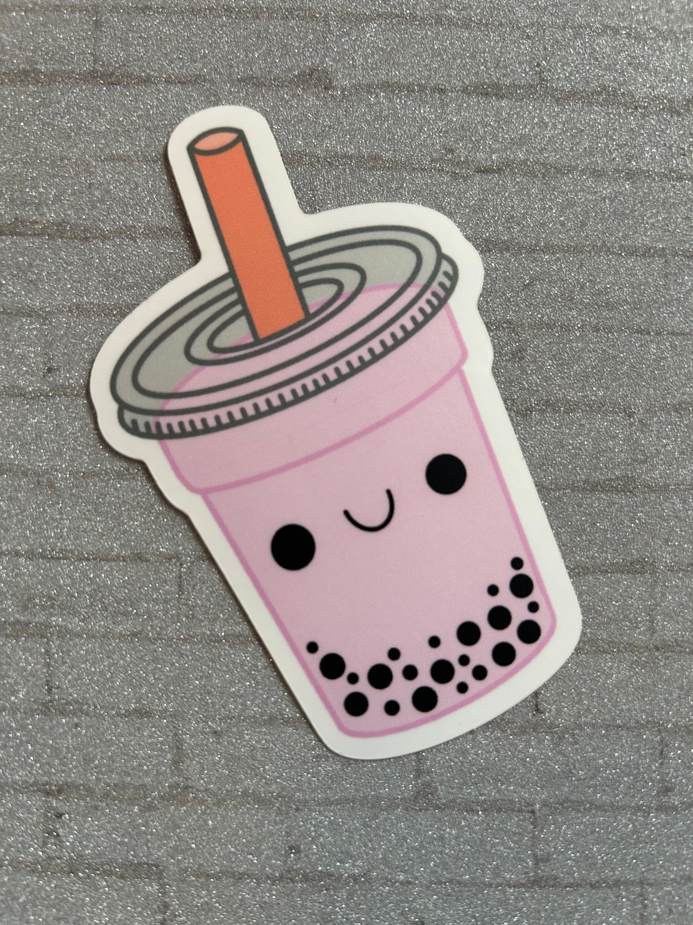 Boba Tea Sticker, Milk Tea Decal, Cute Sticker, Cold Drink Sticker ...