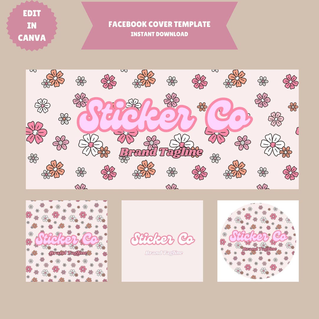 Spring Flowers Facebook Cover Template,pastel Facebook Banner,girly ...