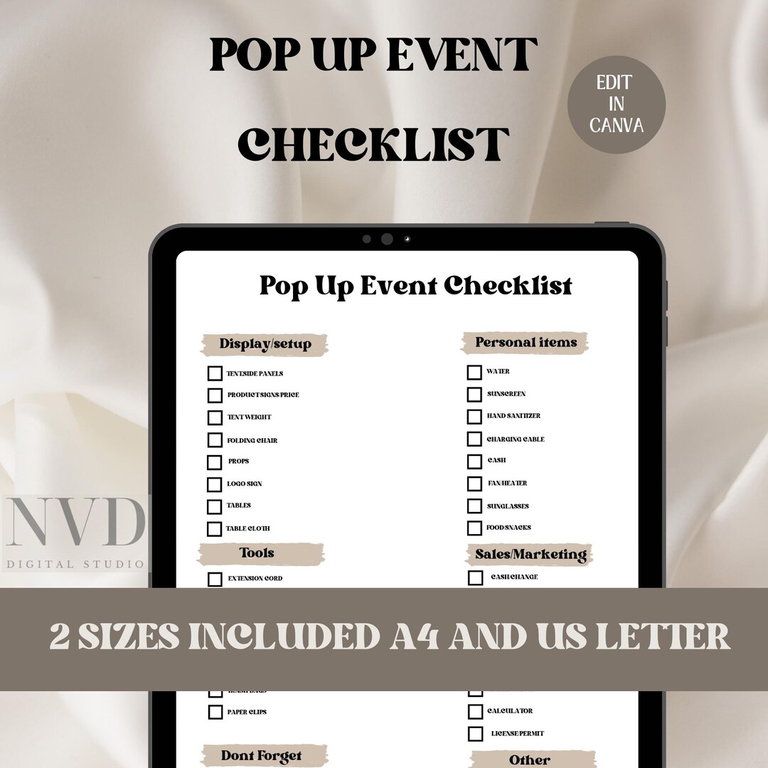 Pop up Shop Checkist,canva Template for Vendor Booth,craft Show Vendor ...