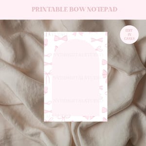 Pink Bow Digital to Do List Canva Template, Coquette Notes Notepad ...