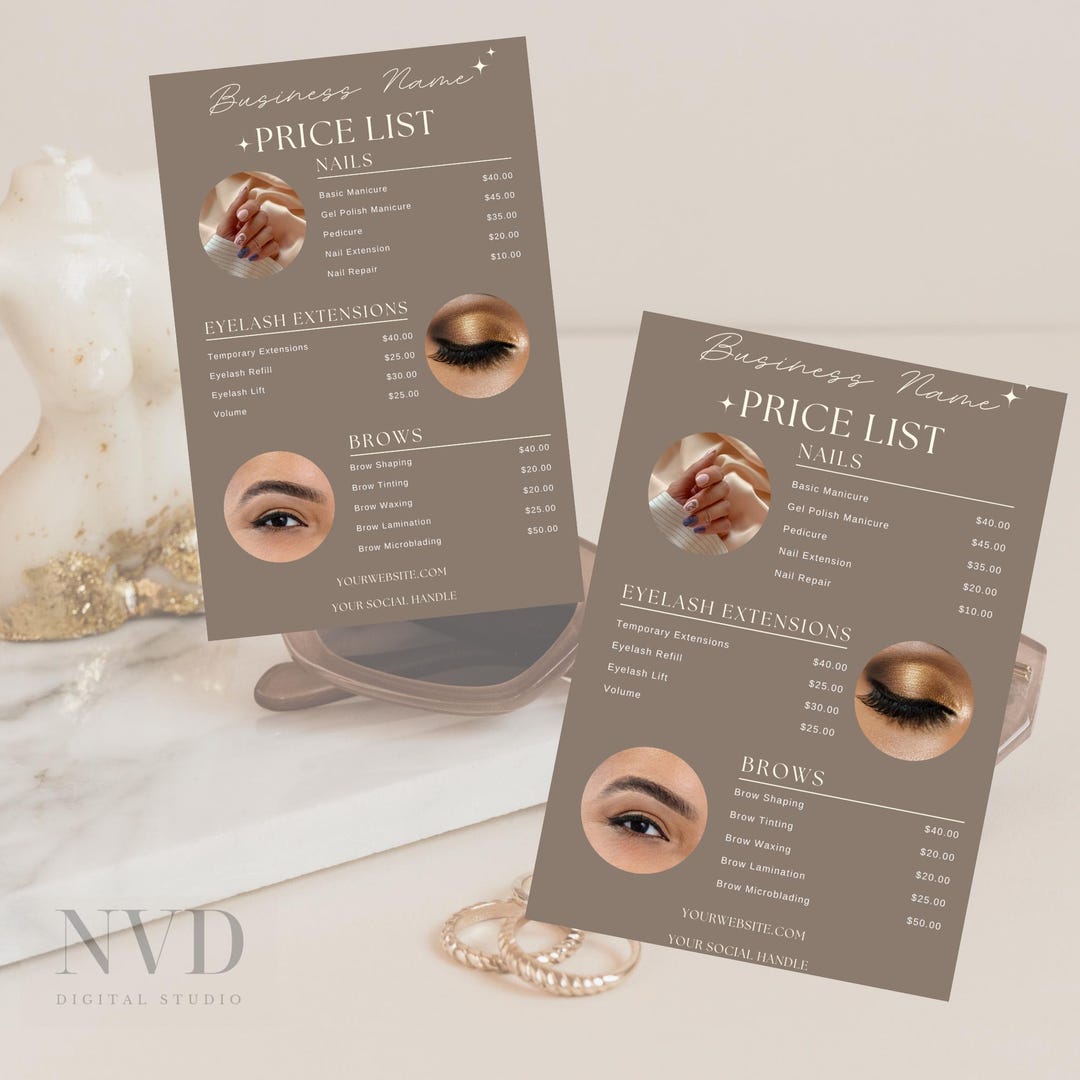 Aesthetic Editable Price List Canva Template,printable Payment Sign ...