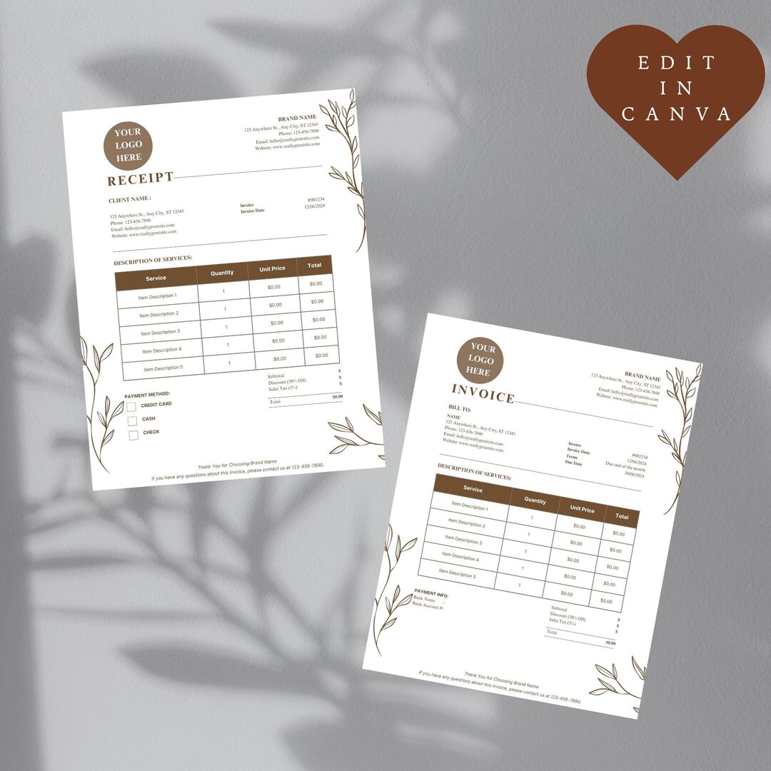 Custom Small Business Order Form Editable Canva Template,personalized ...