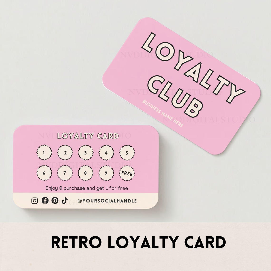 Beauty Loyalty Club Card,diy Canva Template,nail Business Rewards Card ...
