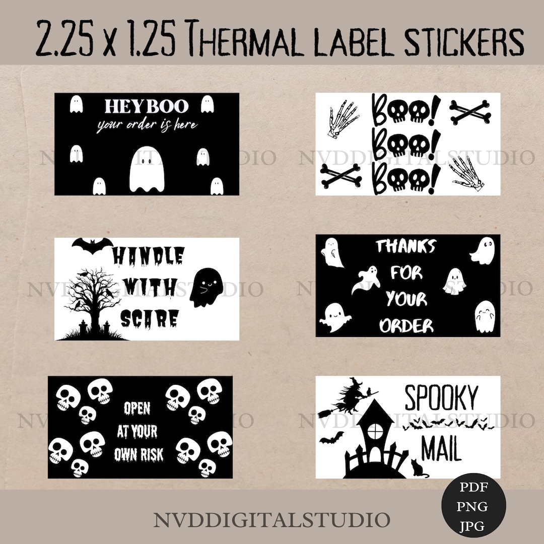 Spooky Thermal Label Design Bundle,halloween Thermal Label,printable ...