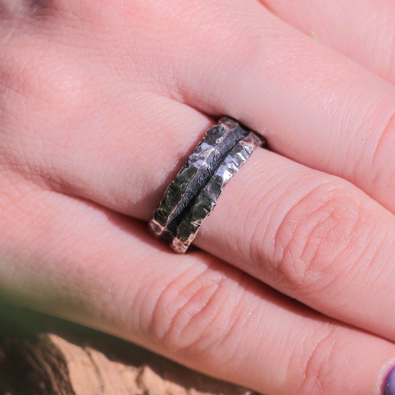 Oxidized Silver Ring - Etsy