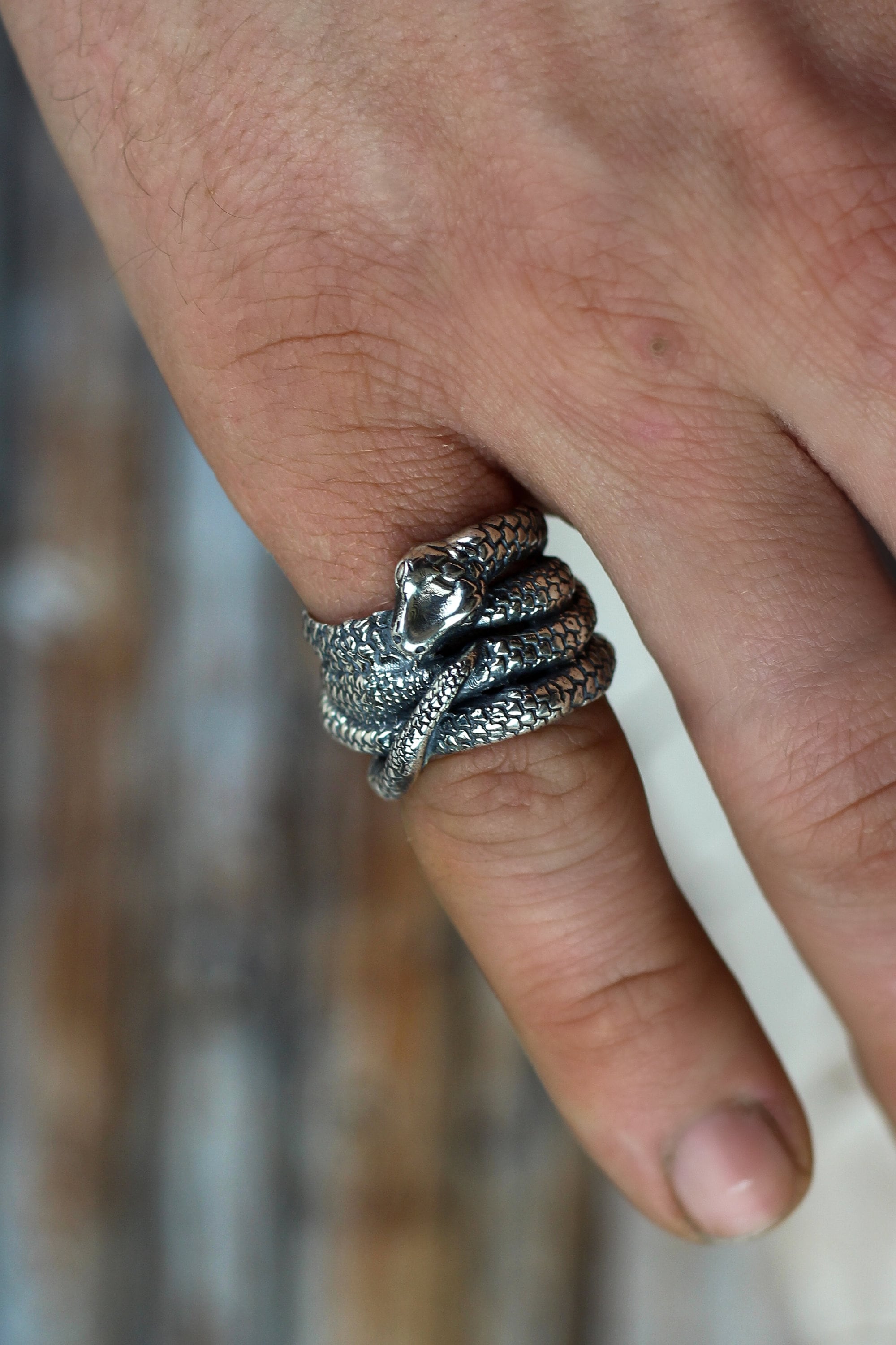 Silver Snake Ring, Mens Ring Snake, Gothic Ring, Boyfriend Gift ...