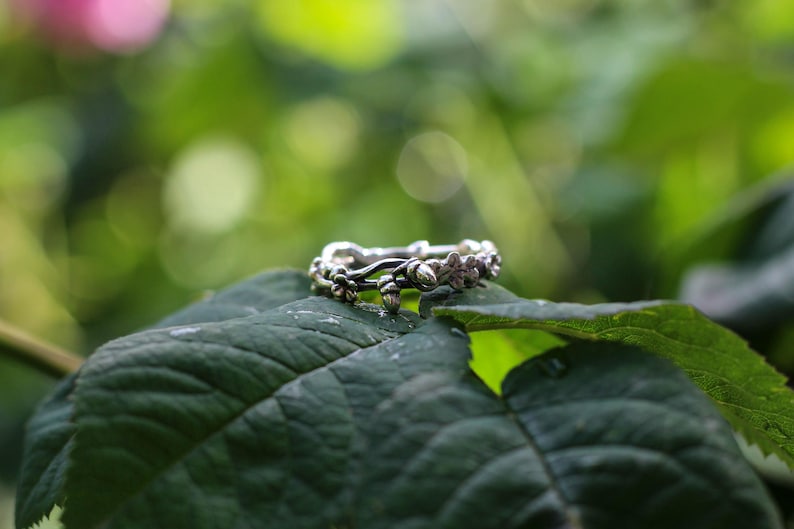 Nature Inspired 925 Silver Ring, Leaf and Branch Ring, Unique Boho ...