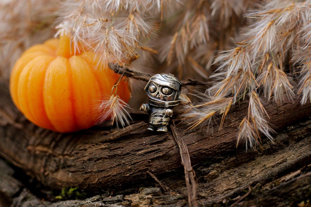 Sterling Silver Bead Cute Mummy, Cute Halloween Bead, Amulet Charms ...
