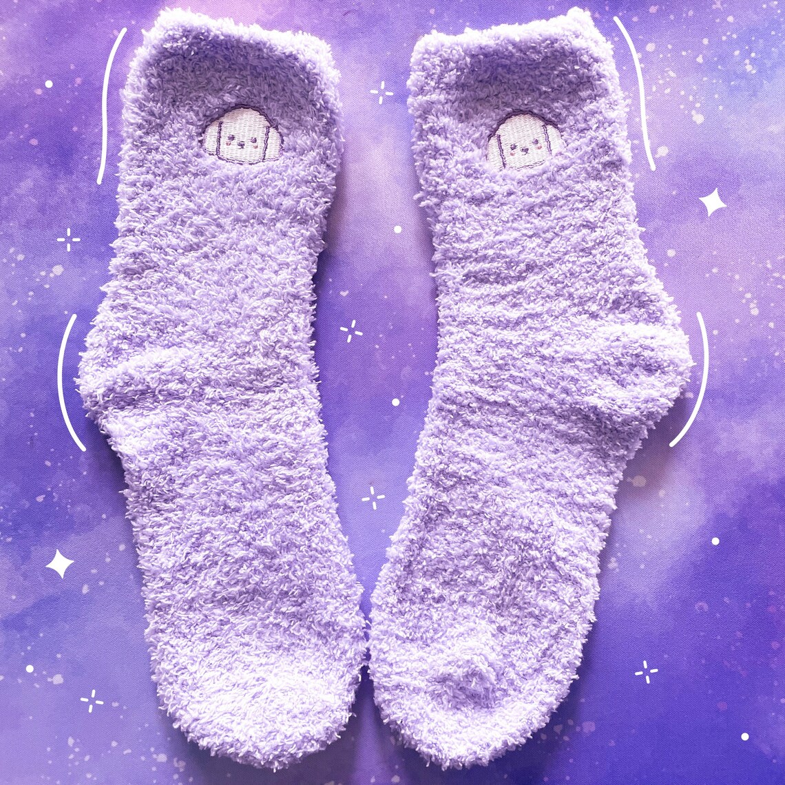 Embroidered Dog Plush Socks, Cozy Fuzzy Winter Socks - Etsy