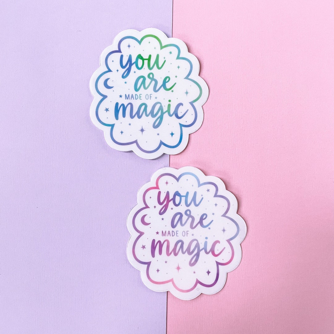 Magic Stickers, Water Bottle Sticker, Laptop Vinyl Sticker, Gradient ...