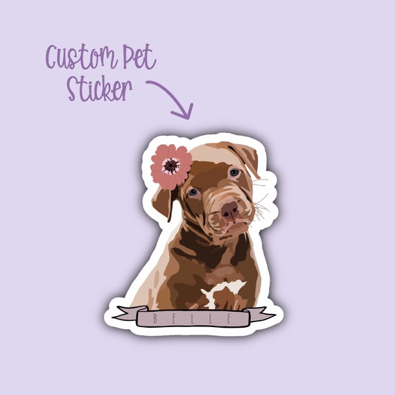 Custom Pet Stickers Pet Illustration Stickers Personalized - Etsy