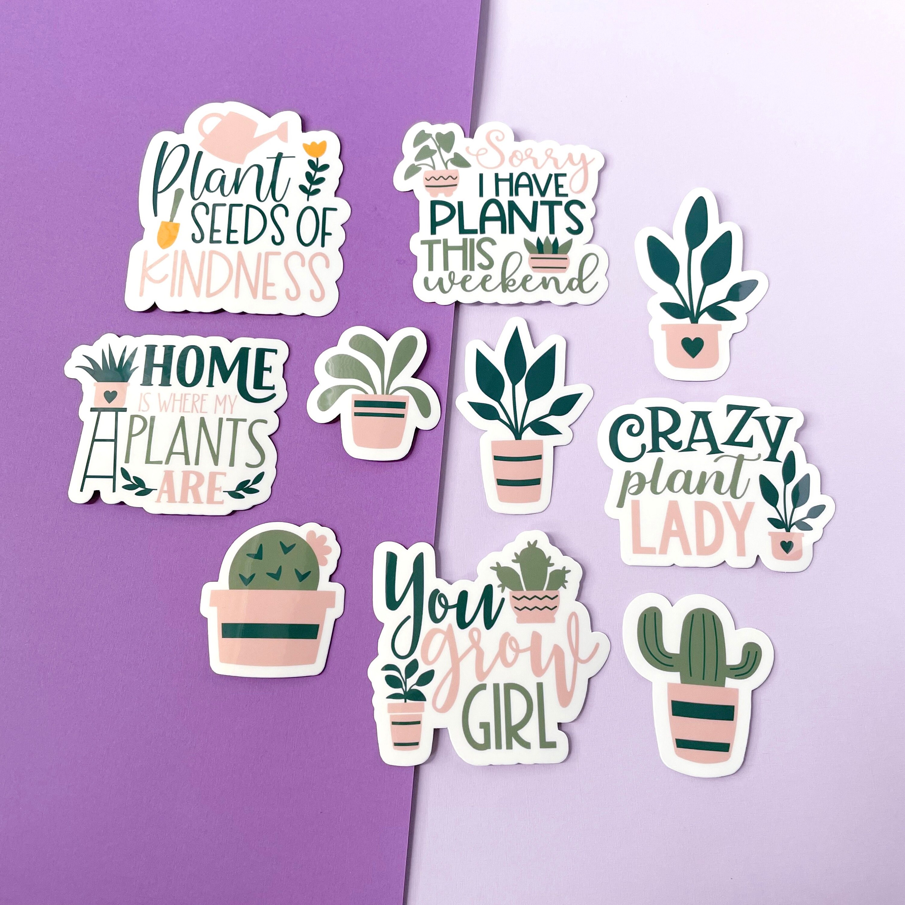 10 Plant Sticker Pack Greenery Plant Vinyl Stickers Plant - Etsy