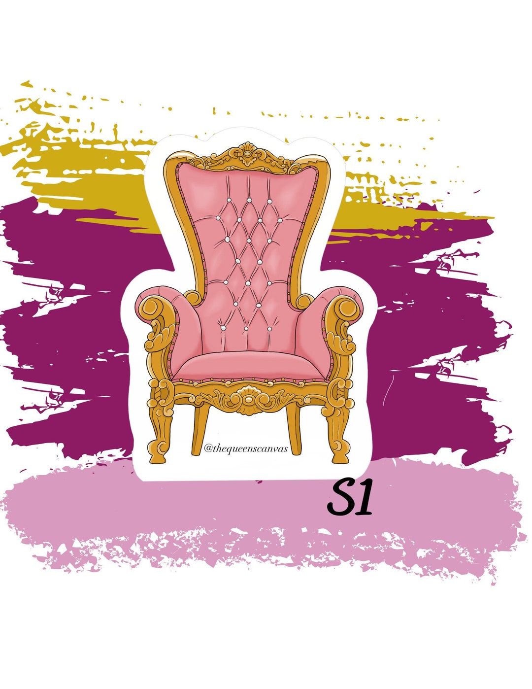 Pink Throne Vinyl Sticker Aesthetic Stickers , Queen Die Cut Stickers ...