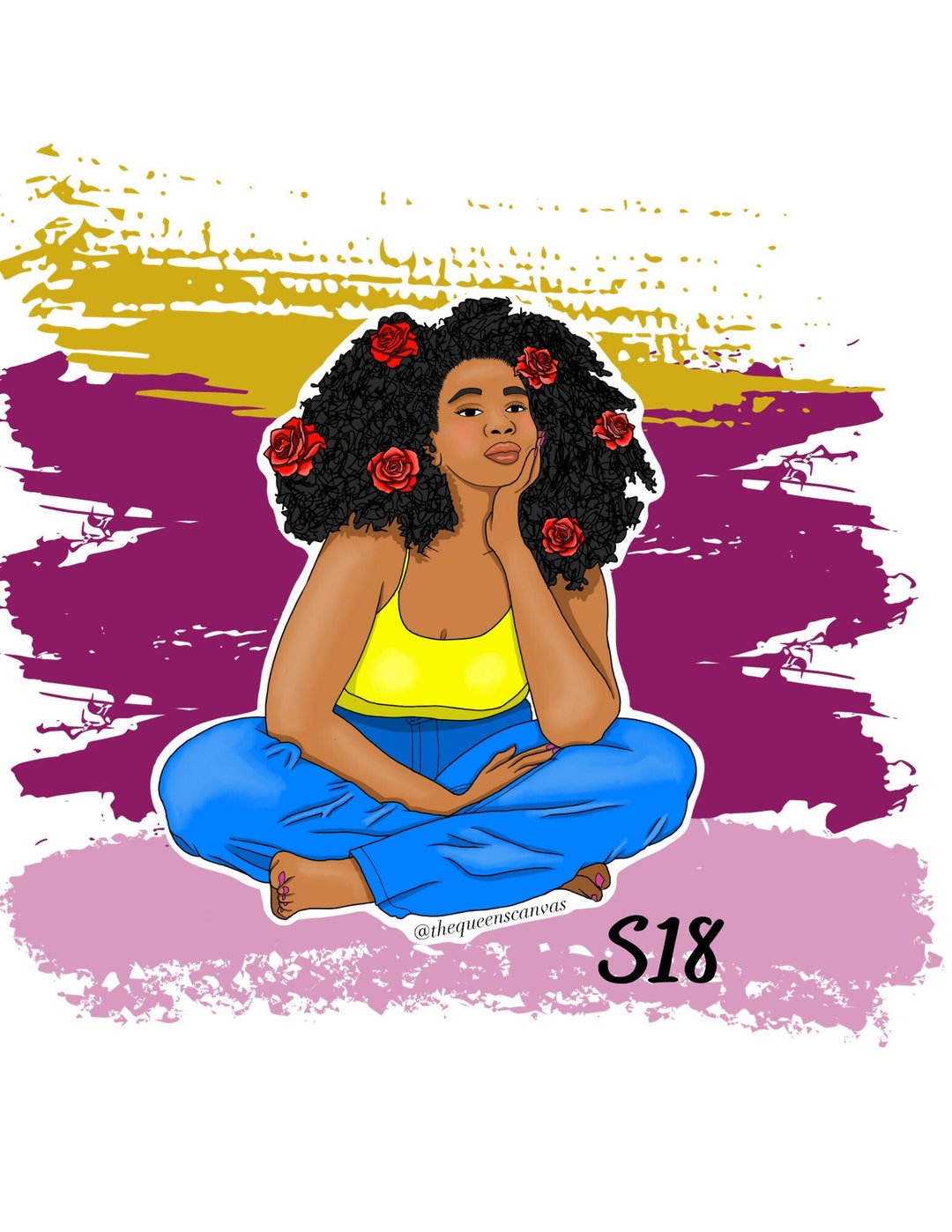 Cute Vinyl Sticker, Slang Aesthetic Stickers, Die Cut Stickers, Melanin ...