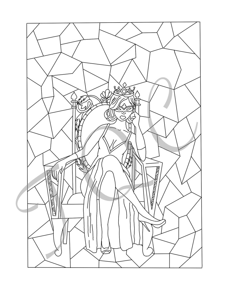 Royalty Coloring Page- Printable Adult Coloring Pages, Treat Yourself ...