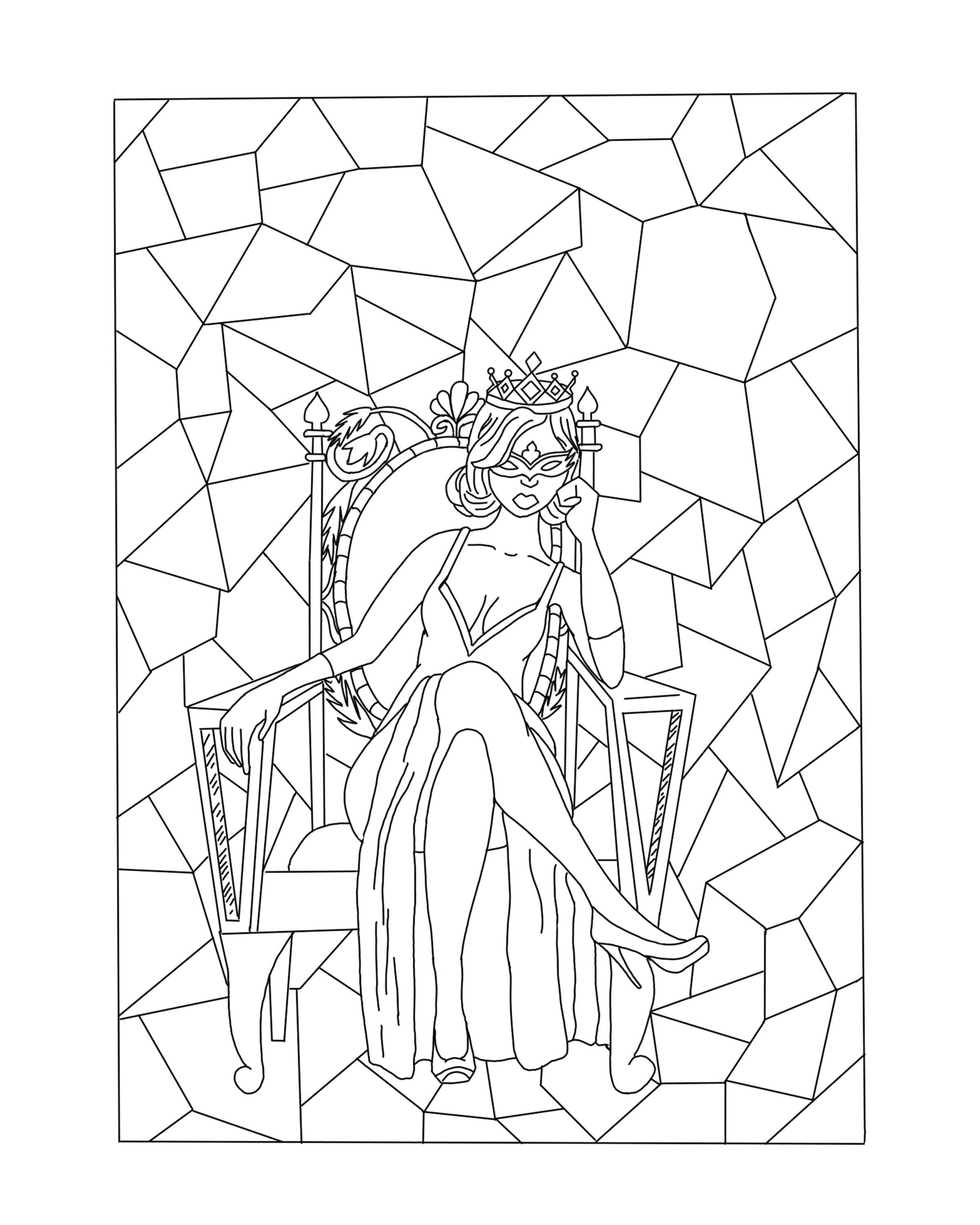 Royalty Coloring Page- Printable Adult Coloring Pages, Treat Yourself ...