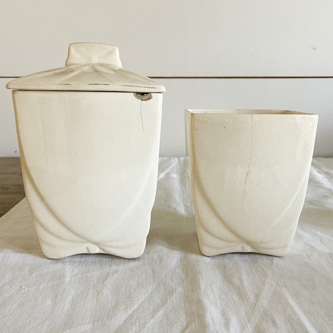 Vintage French Canister Set, 4 Porcelain French Canisters, Sucre ...