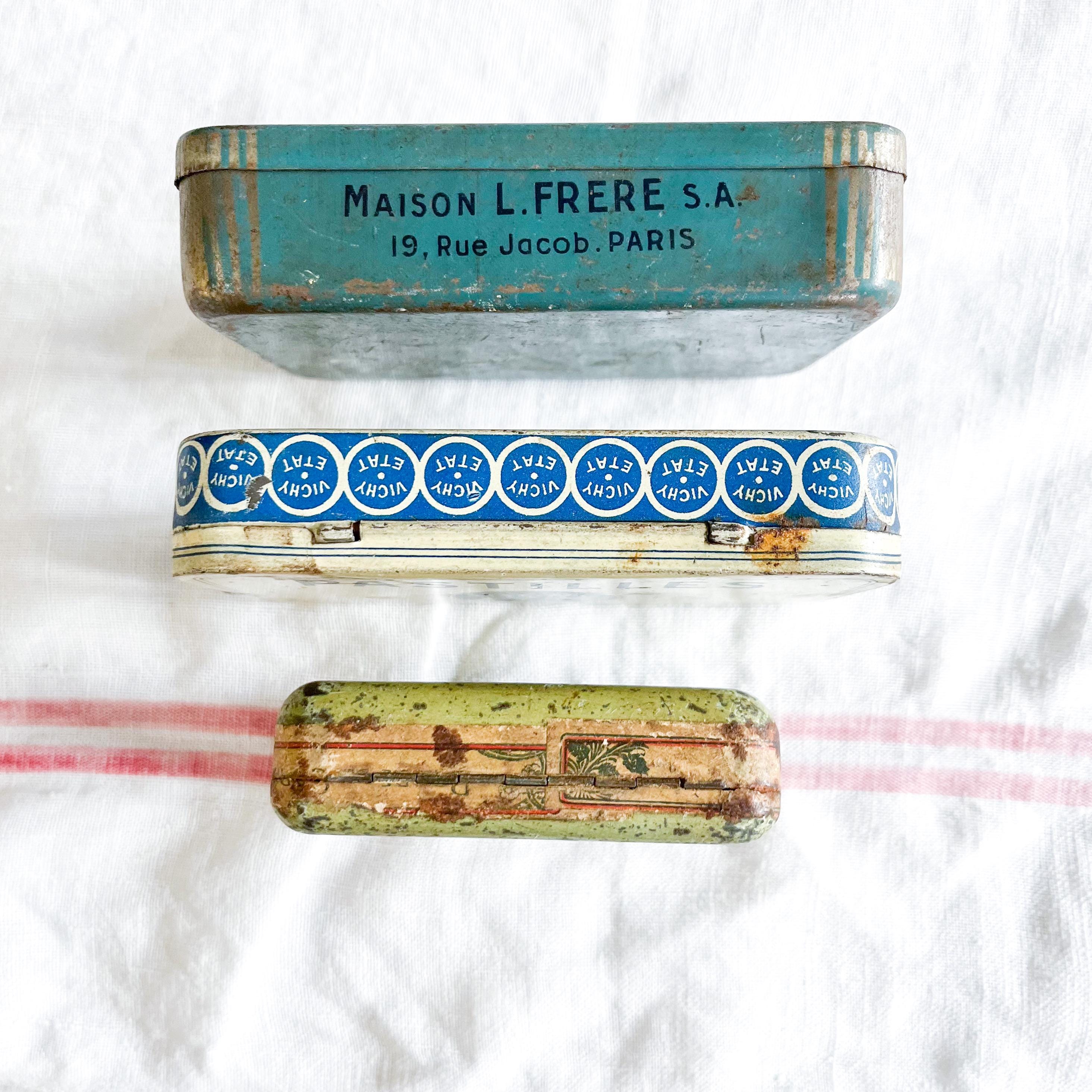 Vintage French Tin Boxes, Small French Pastilles Box, French Market ...