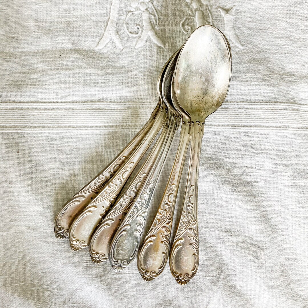 Set of 6 European Vintage Silverplate Spoons, Stamped Silber 100, Found ...